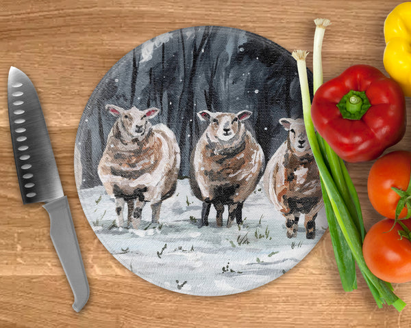 "Winter Grazing" Circular Worktop Saver – AmyStewartArt